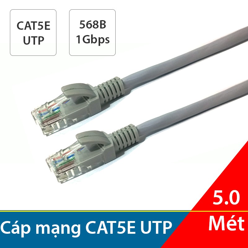 Cáp mạng bấm sẵn 2 đầu RJ45 CAT5e UTP/TIA/EIA 568B 24AWG 5 mét King ...