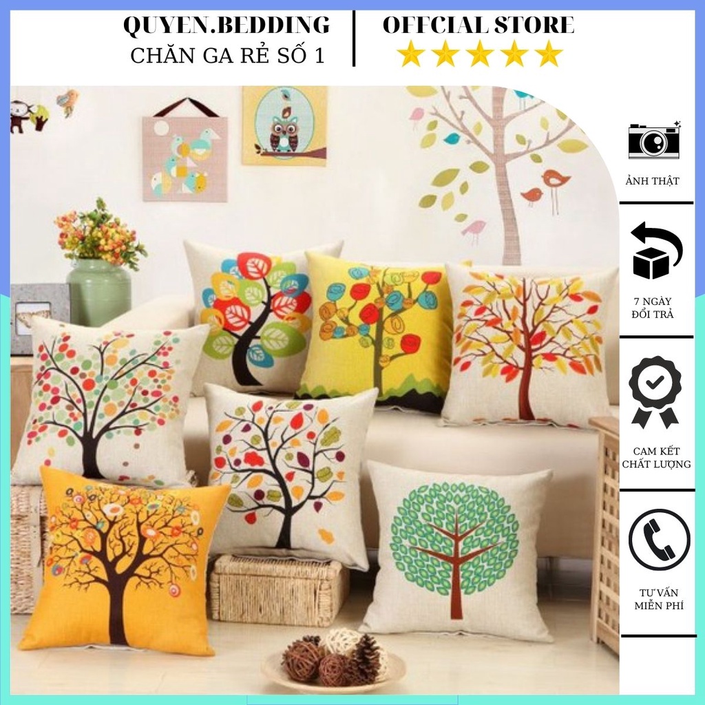 Vỏ gối tựa sofa , Gối tựa chất liệu vải gai , gối vuông cao cấp 45 x 45 ...