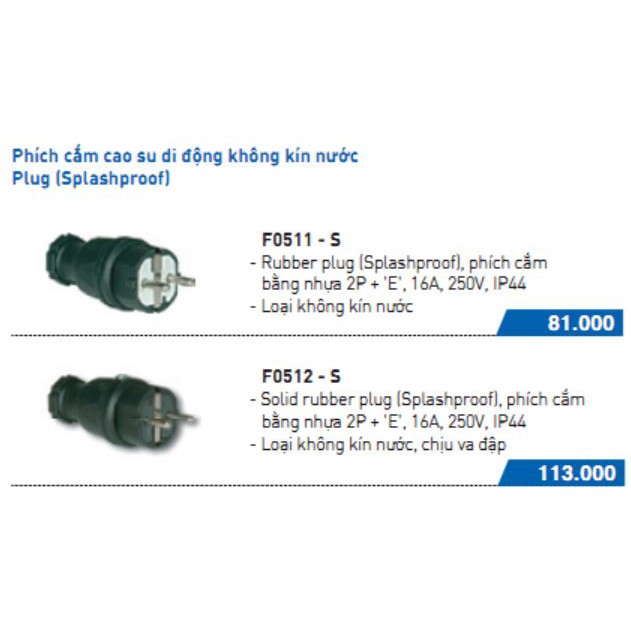 ⚡️FLASH SALE 50%⚡️{ Hàng chính_hãng}Phích cắm nhựa 2P 16A 250V, IP44 ...