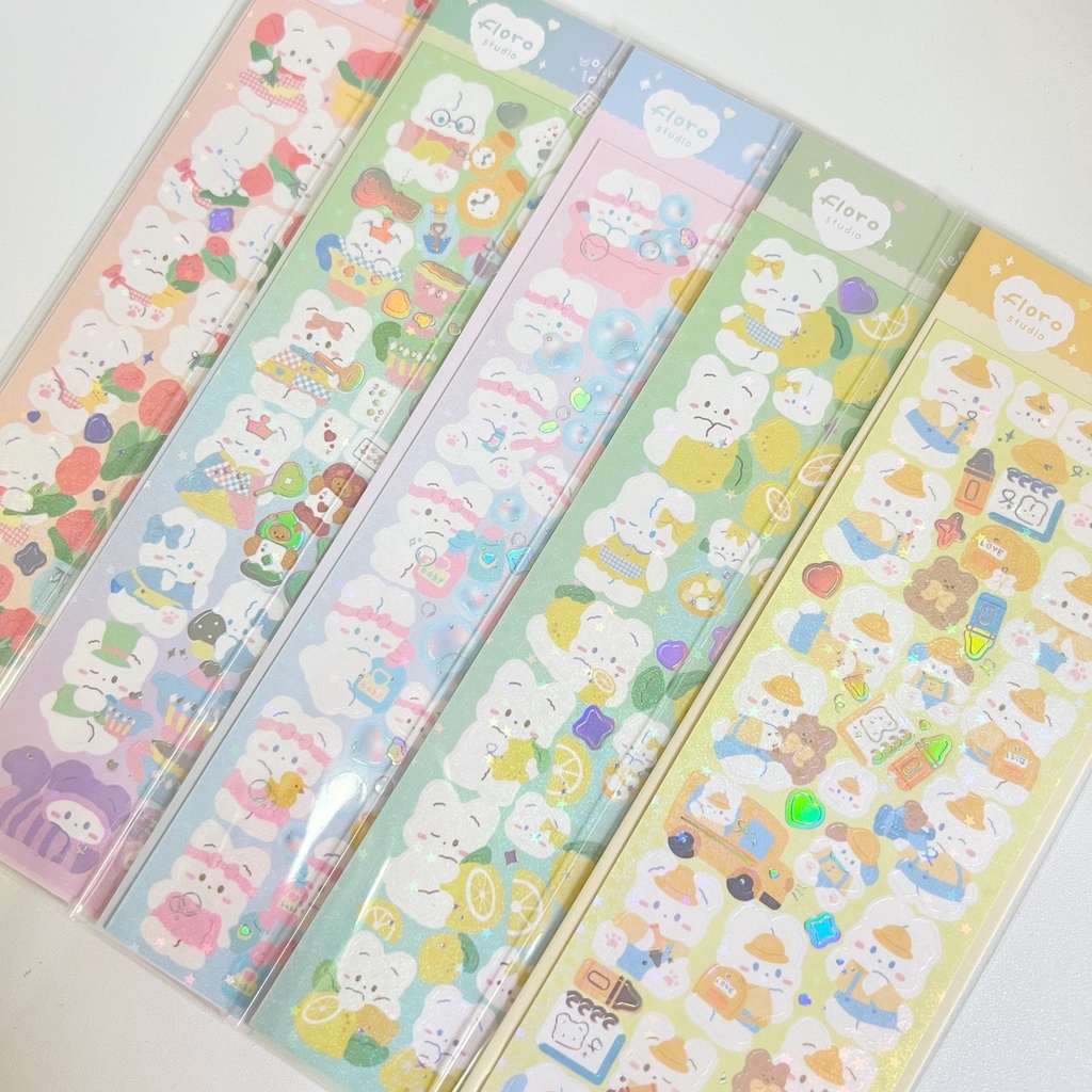 Galici Nhãn Dán Goo Màu Trắng / Bạc Hình Thỏ Nhỏ Lấp Lánh DIY Siêu Hot ...