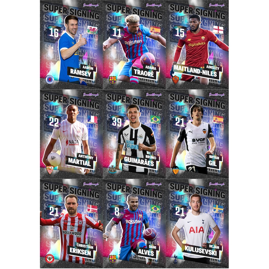 Thẻ SKY BRTH SUPER SIGNING | Dani Alves Christian Eriksen Kulusevski ...
