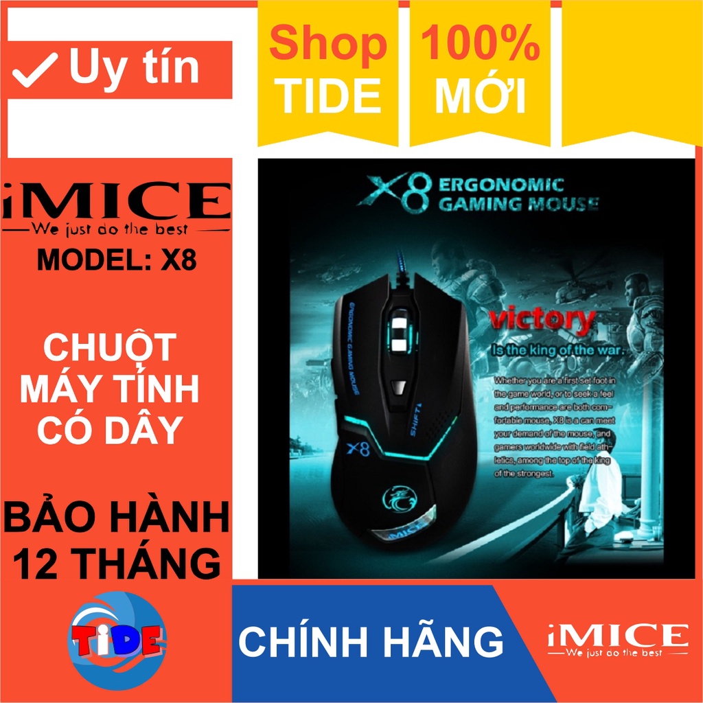 Chuột Gaming Imice X8 – Chính hãng – Led đổi màu – Độ nhạy 3200 DPI ...
