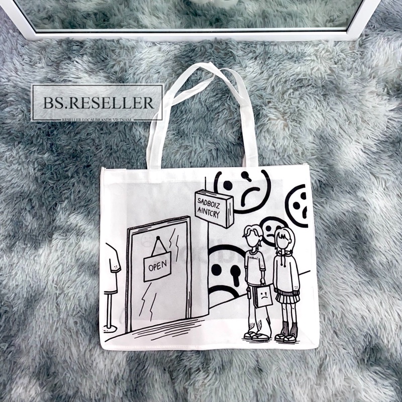 [Sadboiz Chính Hãng] Túi tote vải SADBOIZ AINTCRY | Shopee Việt Nam