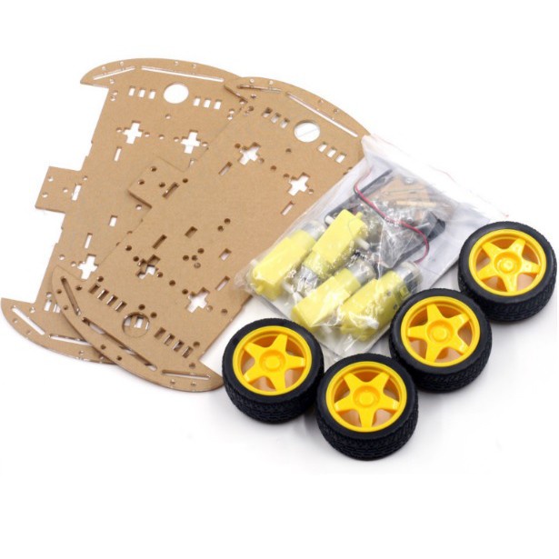 Bộ khung xe robot 2 tầng 4 động cơ bằng mica - Thực hành Arduino ...