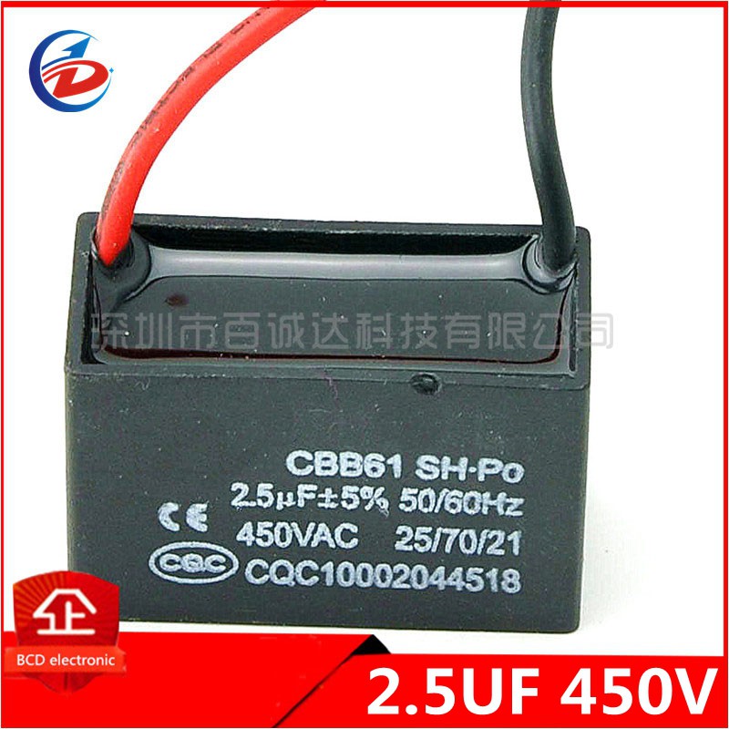 5 Chiếc CBB61 AC Quạt Tụ Điện 2.5UF 450V CBB Động Cơ Chạy Tụ Điện ...