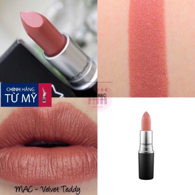 Son Mac Matte Lipstick - 617 Velvet Teddy | Shopee Việt Nam