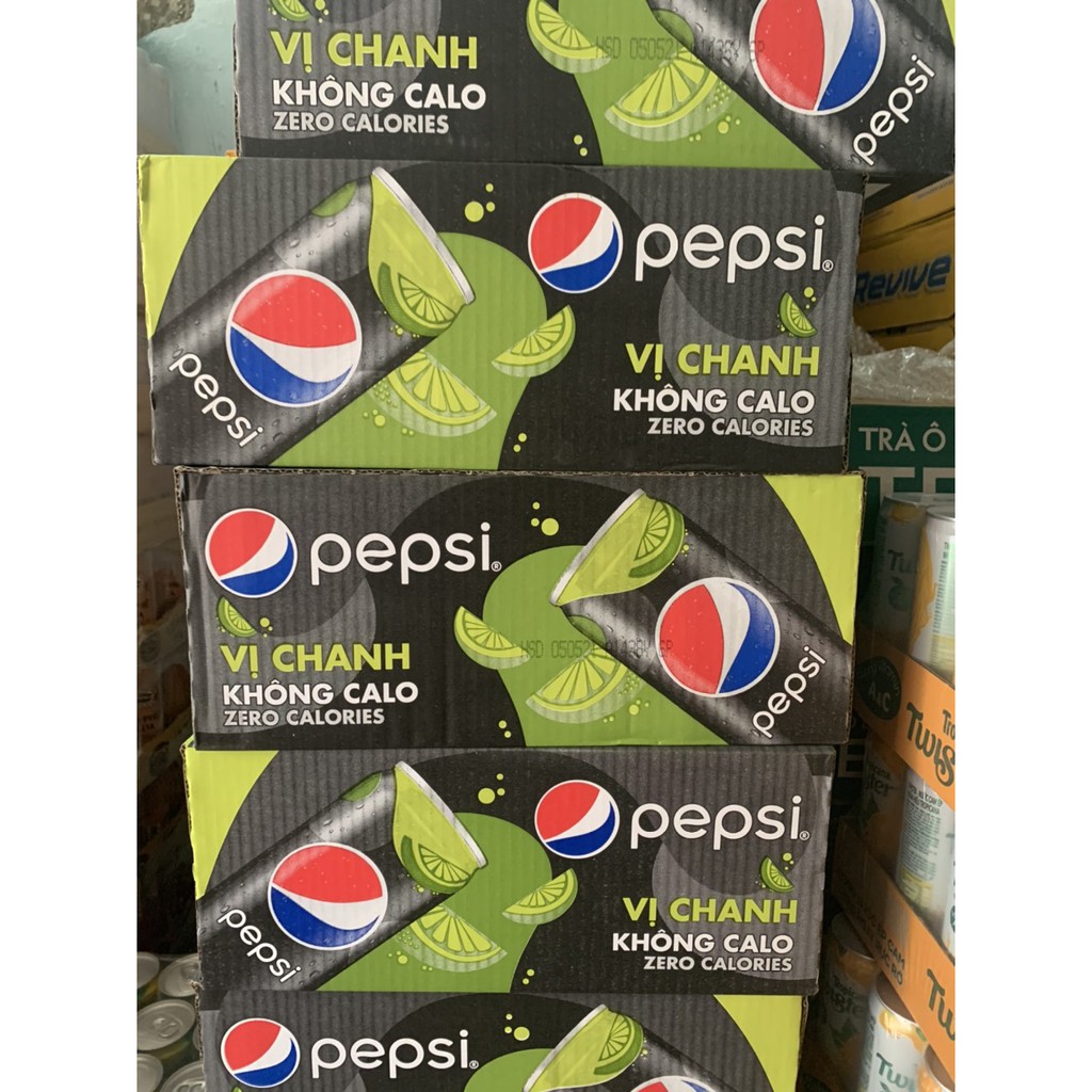 [ Sẵn Hàng] Thùng Pepsi Chanh Không Calo 24 lon 330ml | Shopee Việt Nam