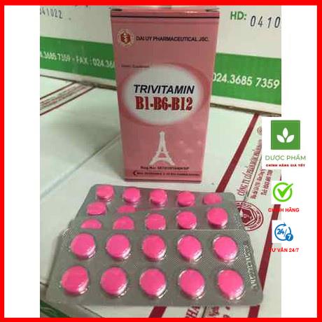 Trivitamin 3B hộp 100 viên nén - Bổ sung vitamin B1- B6 - B12 mẫu mới 2022 V28 | Shopee Việt Nam