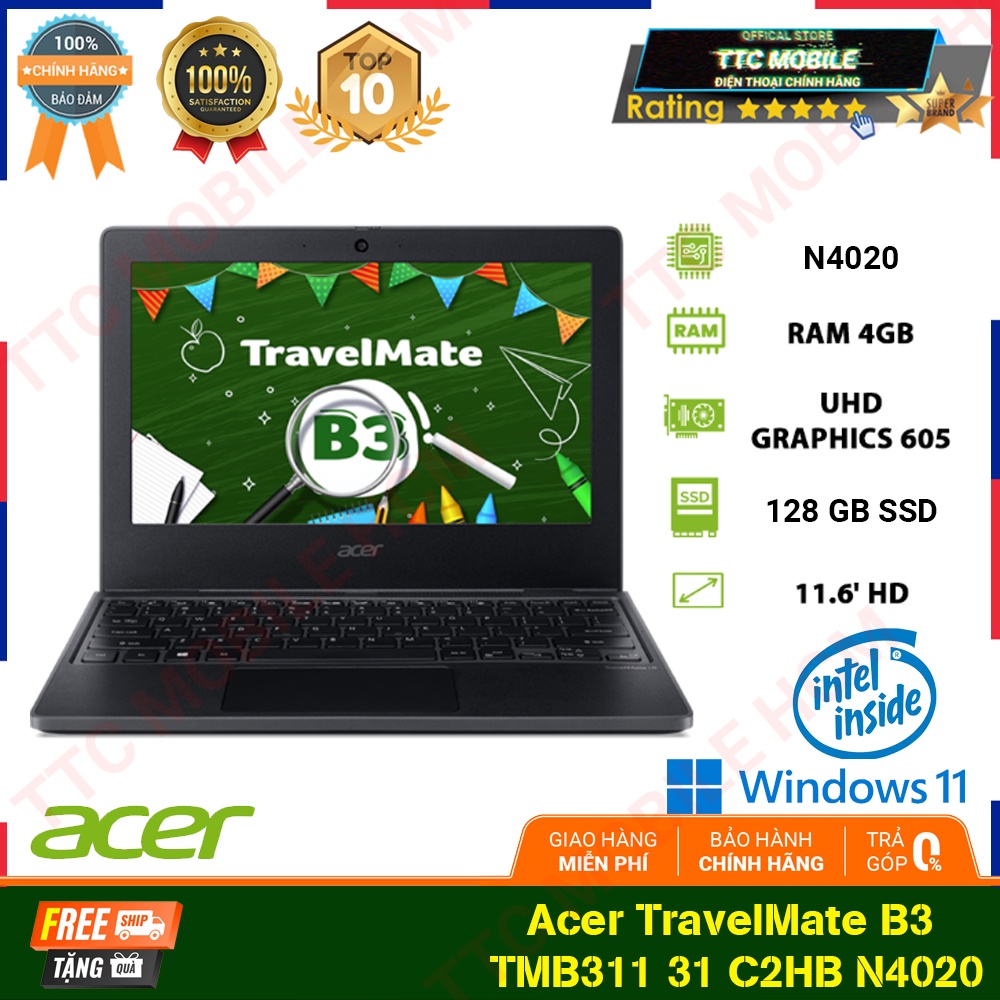 Máy Tính Xách Tay | Laptop Acer TravelMate B3 TMB311 31 C2HB N4020/4GB ...