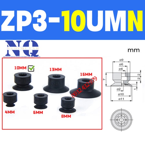 Giác hút chân không ZP3-02/4/6/8/10/12/13/15 UMS/N, cốc hút đàn hồi cơ ...