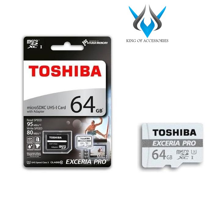 Thẻ nhớ MicroSDXC Toshiba Exceria Pro M401 64GB UHS-I U3 4K 95MB/s (Trắng) | Shopee Việt Nam