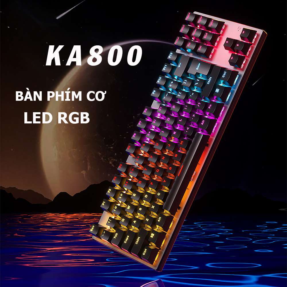 Bàn Phím Cơ POERMAX KA800 Trục Blue Switch Led RGB | Shopee Việt Nam