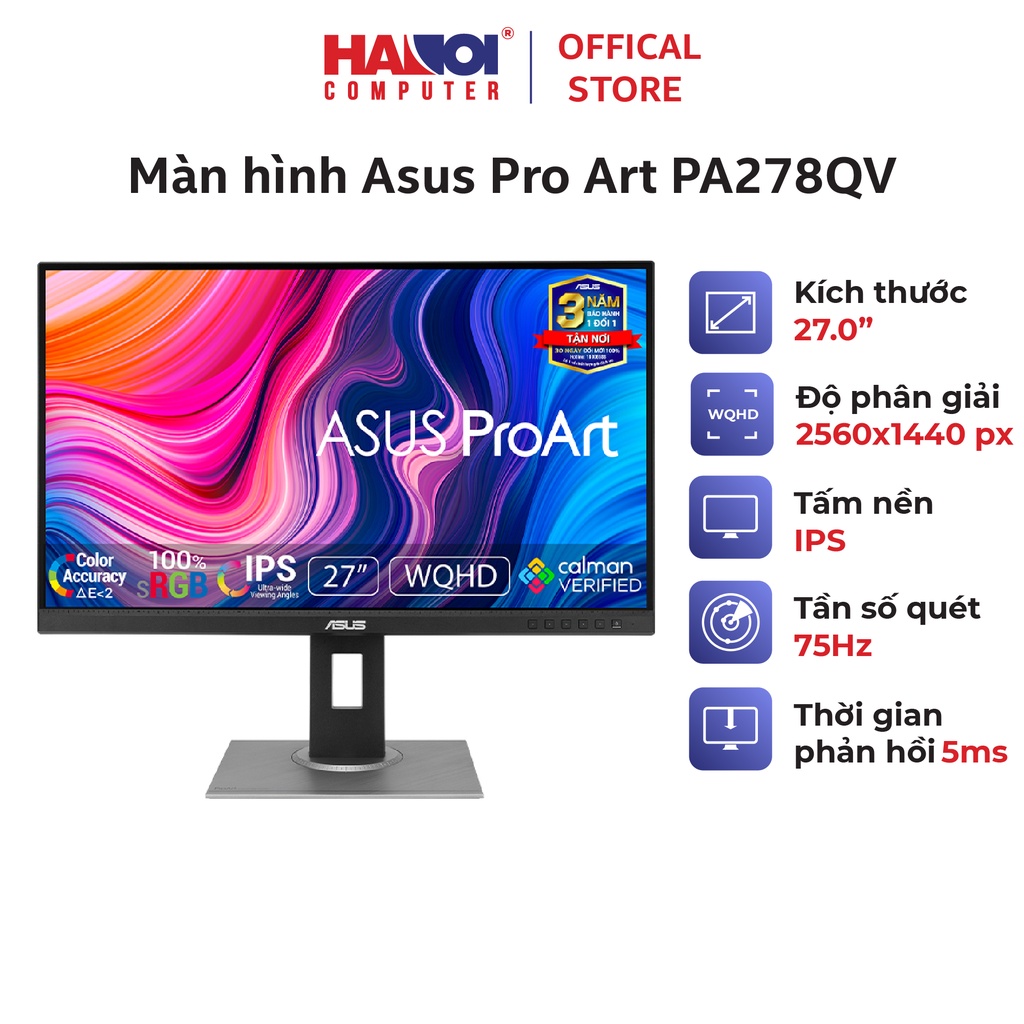 Màn hình Asus Pro Art PA278QV (27inch/WQHD/IPS/75Hz/5ms/350nits/HDMI+DP ...