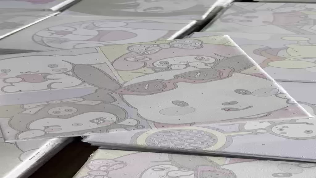 tranh số hoá, tranh tô màu theo số gấu dâu-hoạt hình- labubu size ...