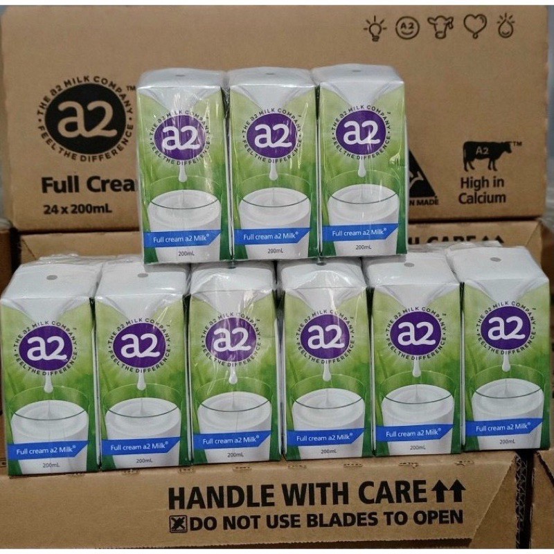 Sữa A2 nguyên kem dạng nước - thùng 24 hộp * 200ml | Shopee Việt Nam
