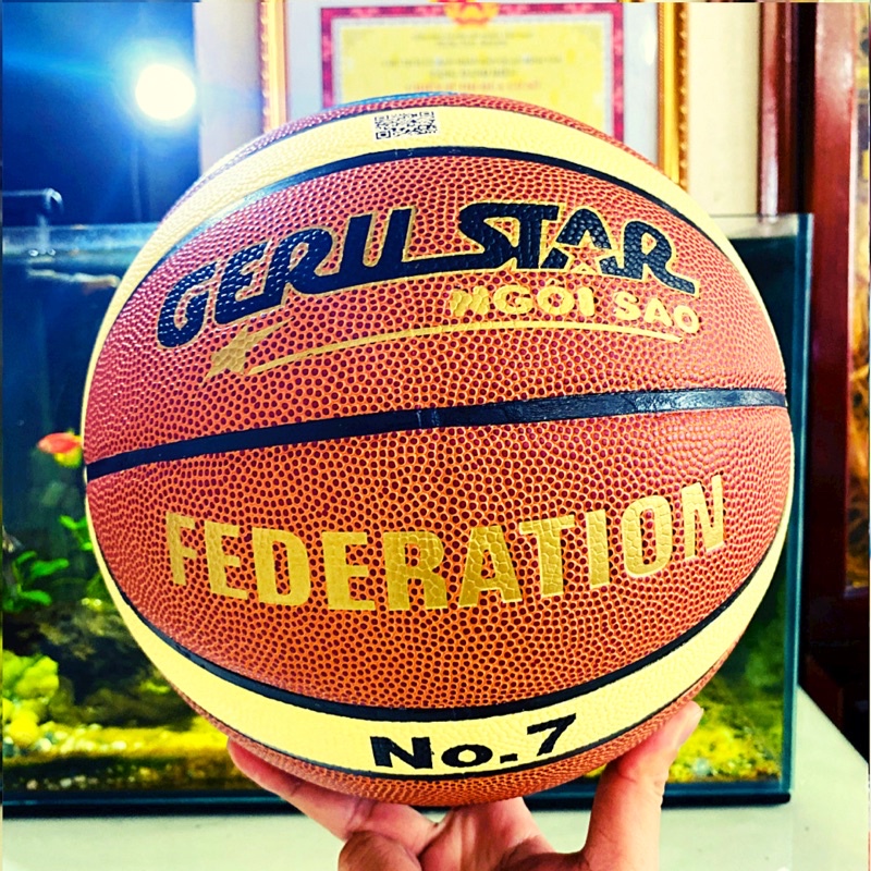 Bóng rổ da GeruStar Federation số 7 + Tặng kim bơm , Túi đựng bóng ...