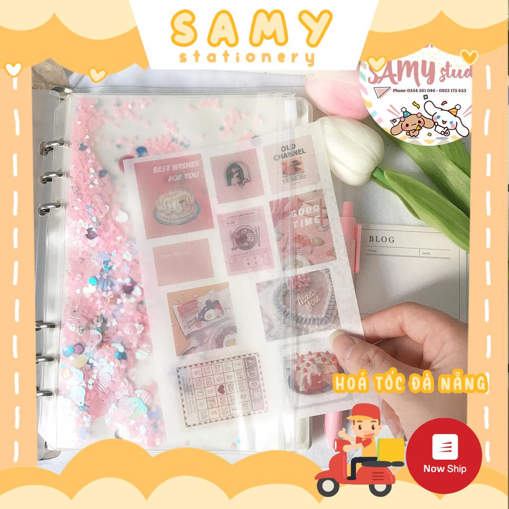 TÚI ĐỰNG ZIP PVC SIZE A5 CHO SỔ CÒNG A5 6 LỖ HỒNG LẤP LÁNH TAKE NOTE ...