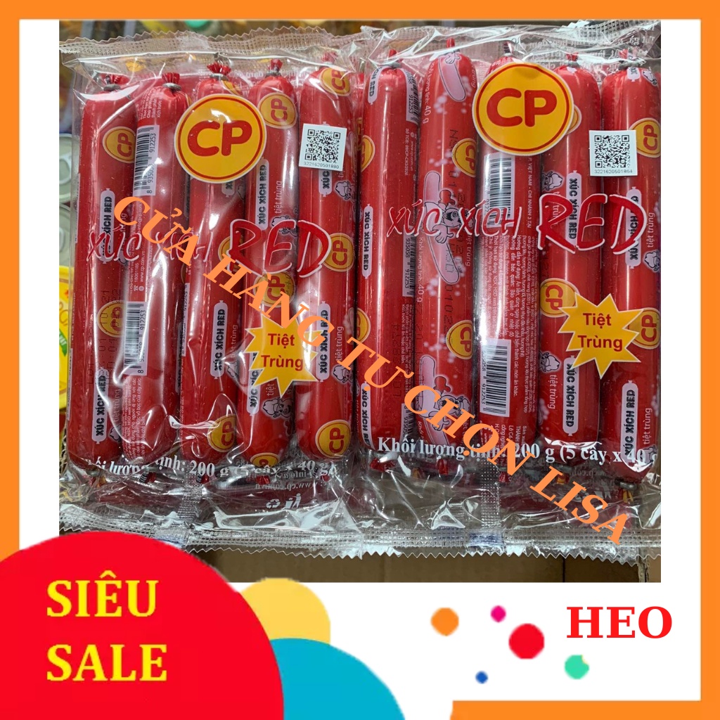 Xúc xích heo RED CP tiệt trùng 200g (5 cây x 40g) | Shopee Việt Nam