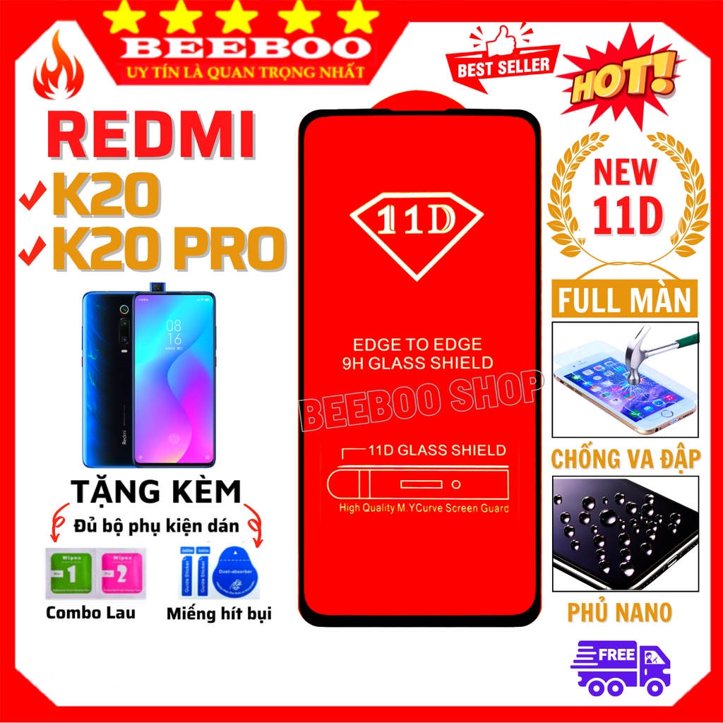 Kính Cường Lực Xiaomi Redmi K20 / K20PRO - Full màn hình 11D - Độ cứng 11H [FreeShip_50K], [FL15 ...