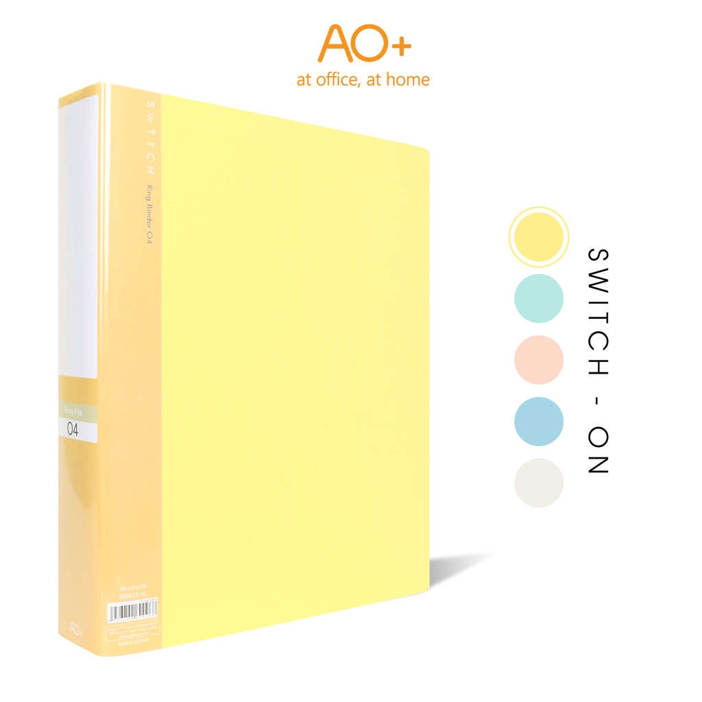 Bìa Còng O4 Switch ON AO+, Nhựa PP/ A4, 4 Nhẫn O (25/35/50 mm) | Shopee Việt Nam