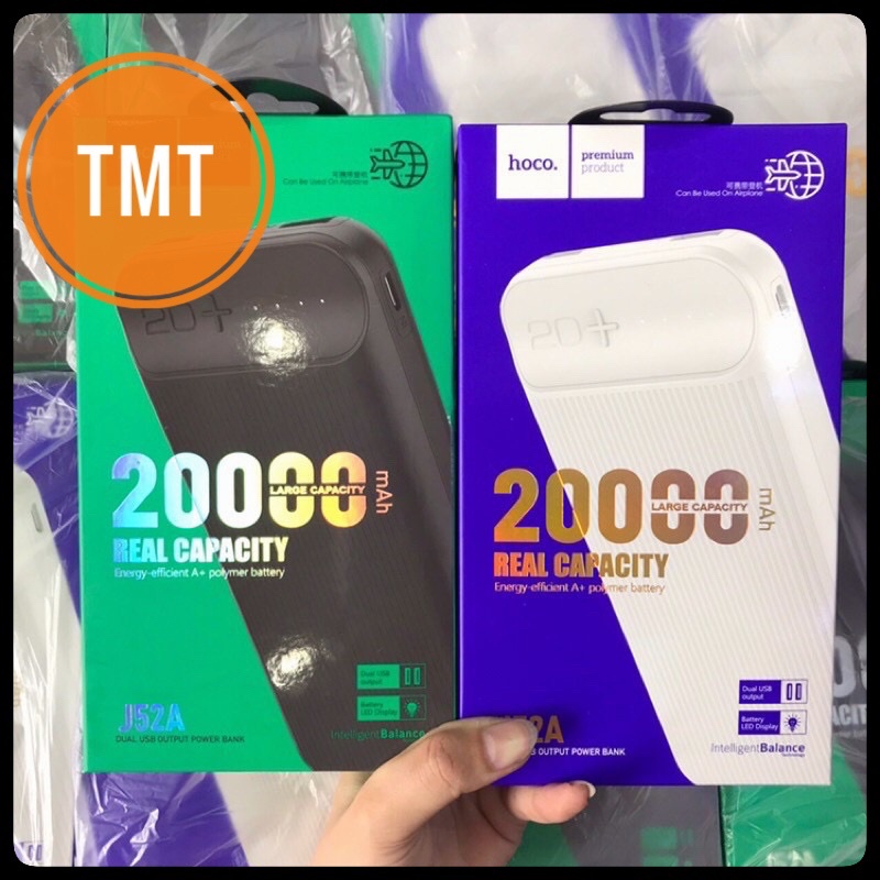 Pin sạc dự phòng Hoco J52A New joy 20000mAh lõi Li-Polymer 2 cổng sạc ...