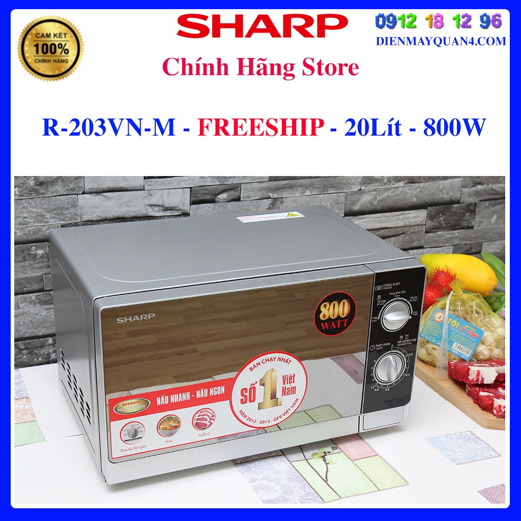 Lò vi sóng Sharp R-203VN-M 20 lít , Bảo hành chính hãng 12 tháng, 800W | Shopee Việt Nam
