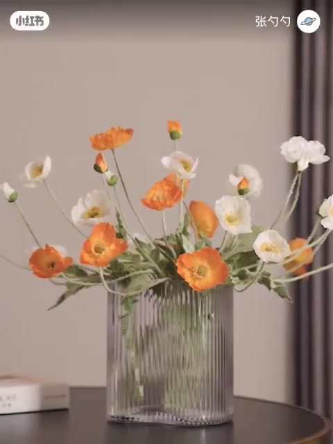 Hoa poppy giả, hoa lụa anh túc đẹp cao cấp trang trí, decor phòng 1 ...