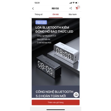 Loa Bluetooth Đa Năng 5.0 ROBOT RB150 Màn Hình LED Kiêm Đồng Hồ Báo Thức Hỗ Trợ Thẻ Nhớ Nghe FM ...