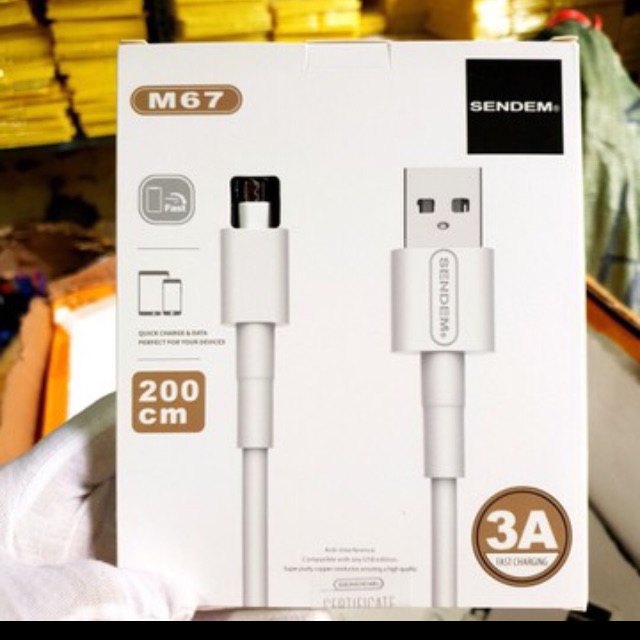 Cáp sạc nhanh 3A 2 mét semdem chính hãng | Shopee Việt Nam
