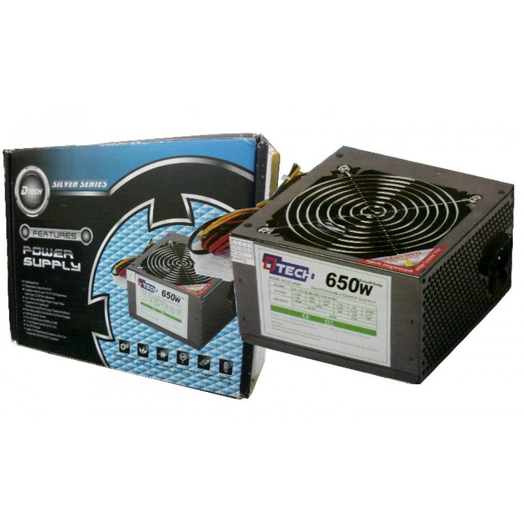 NGUỒN MÁY TÍNH ĐỂ BÀN DTECH 550W PW 032A (EB 550) , 650W (24F) đen (PW 036) | Shopee Việt Nam