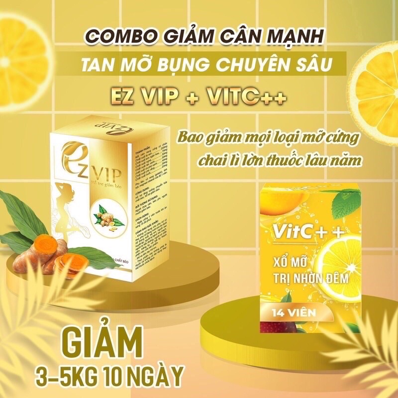 Giảm Cân Ez Vip Chính Hãng tặng kèm vitc++ | Shopee Việt Nam
