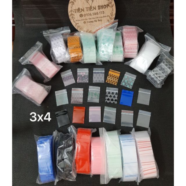 50 chiếc túi zip min 3x4cm trộn đủ màu, đủ hình, đủ viền ngẫu nhiên ...