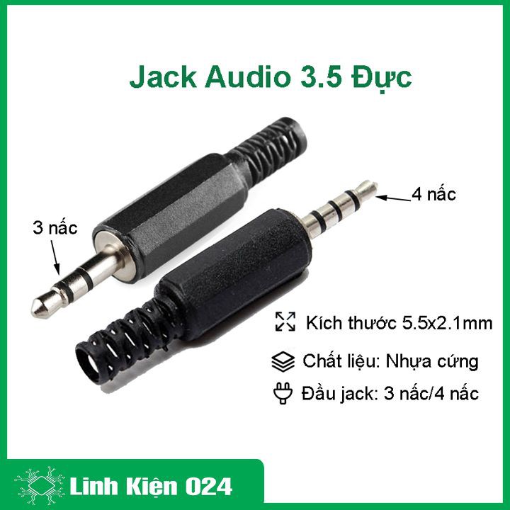 Jack audio 3.5 bằng nhựa đầu đực 3 nấc, 4 nấc tùy chọn | Shopee Việt Nam