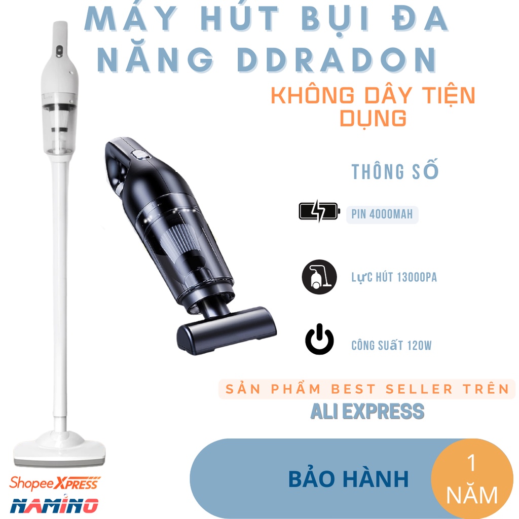 Máy hút bụi đa năng DDRADON , hút sàn nhà , hút bụi nệm , hút bụi ô tô không dây cầm tay siêu ...