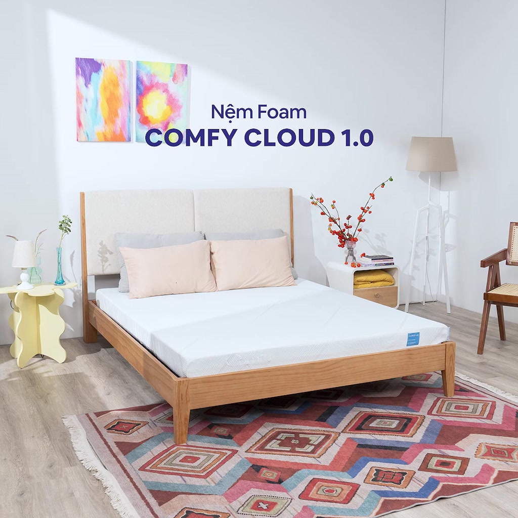 Nệm Foam Comfy Cloud 1.0 Nâng Đỡ 5 Vùng Cơ Thể Bảo Vệ Cột Sống, Thoáng Khí Vượt Trội Vua Nệm ...