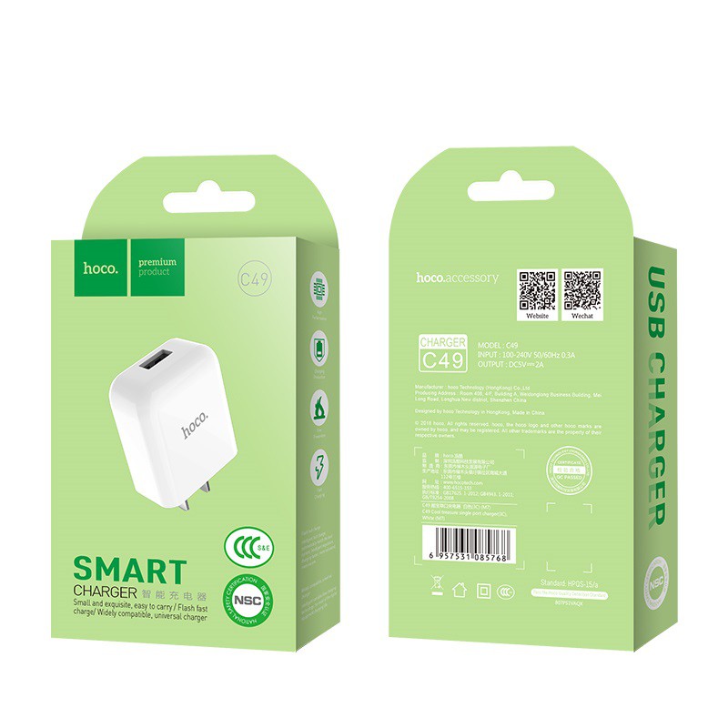 Củ sạc đa năng Hoco C49 hỗ trợ sạc nhanh các dòng máy android, ios | Shopee Việt Nam