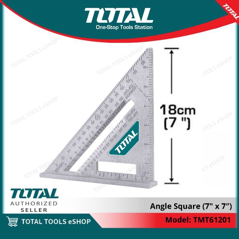 Thước ê ke TOTAL TMT61201 kích thước 7inch chất liệu ABS trọng lượng thước nhẹ chịu tác động cao ...