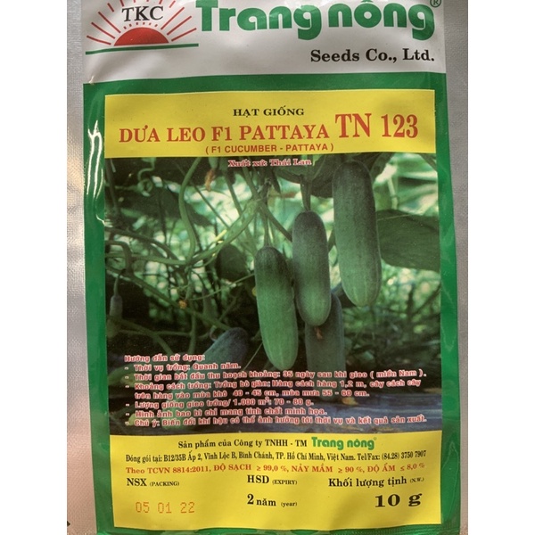 HẠT GIỐNG DƯA LEO LAI F1 TN 123 (GÓI 10gr) | Shopee Việt Nam
