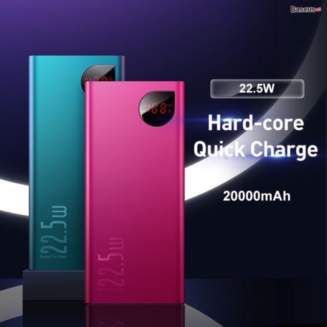 Pin dự phòng sạc nhanh Baseus Adaman Metal Digital Display Quick Charge 22.5W 20000mAh | Shopee ...