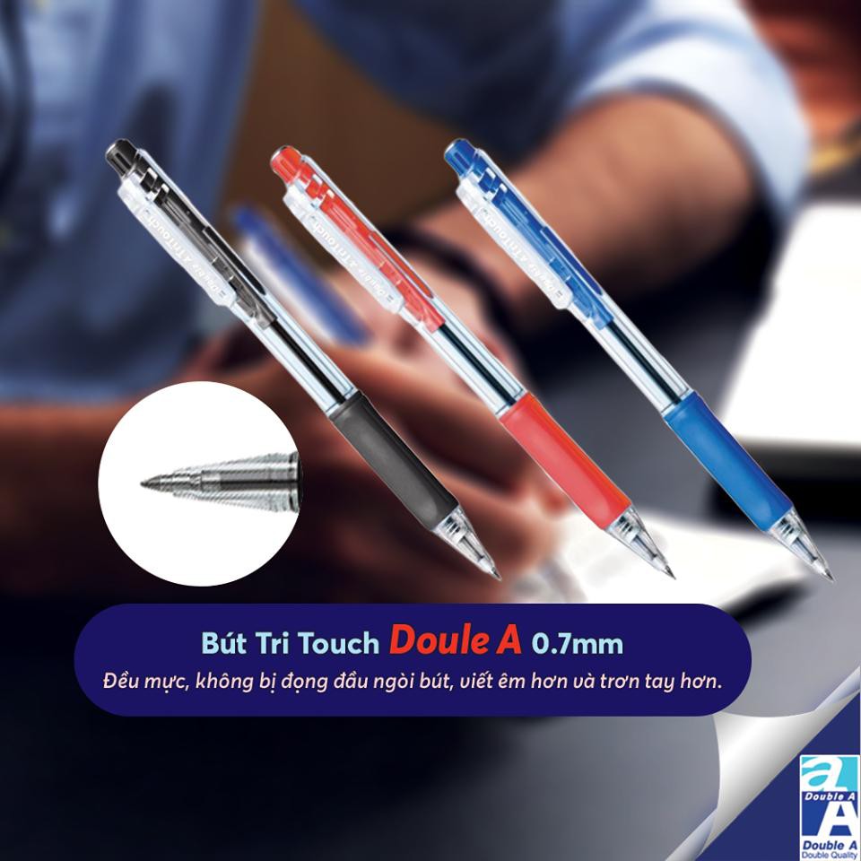 Hộp 12 chiếc Bút bi DoubleA Tri Touch nét 0.7mm | Shopee Việt Nam