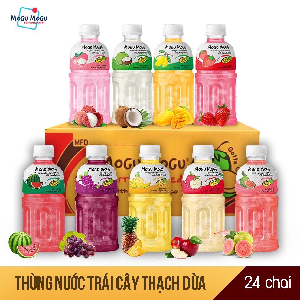 Thùng Nước Thạch Dừa Mogu Mogu Thái Lan Các Vị Tự Chọn (320ML x 24 Chai) | Shopee Việt Nam