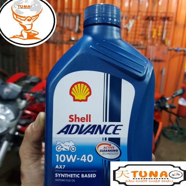 Nhớt shell AX7, nhớt xe số shell advance AX7 800ml hoặc 1L | Shopee ...