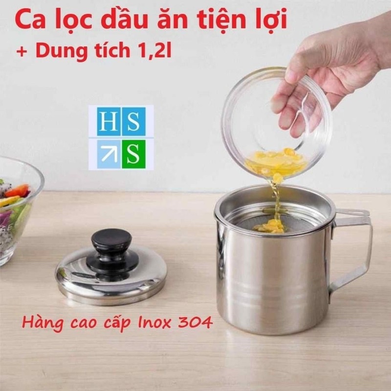Ca lọc dầu ăn INOX 304 1,2l | Shopee Việt Nam