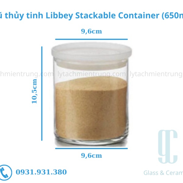 [852] Bình Thủy Tinh Nắp Nhựa Libbey Stackable Container With Lid ...