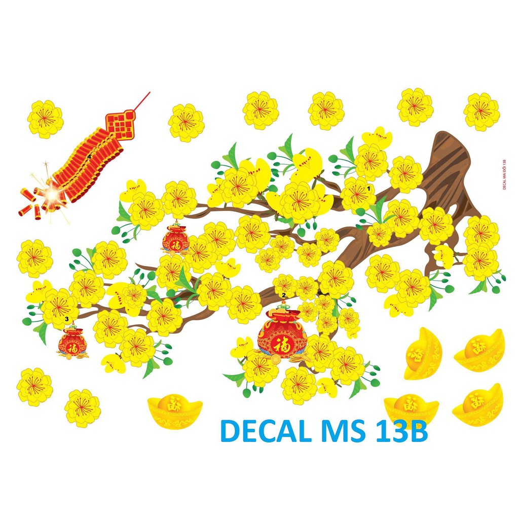 Decal hoa mai trang trí tết | Shopee Việt Nam