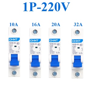 Aptomat MCB 1P 2P AC 220V CHINT 10A đến 63A át tép cb mcb bảo vệ chống ngắn mạch quá tải ...