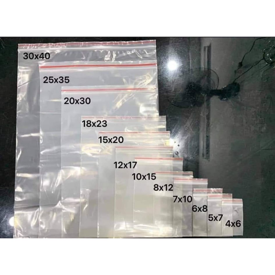 Túi Zip chỉ đỏ, túi zipper bấm miệng Hàng loại 1 Dày đẹp có sẵn nhiều kích cỡ | Shopee Việt Nam