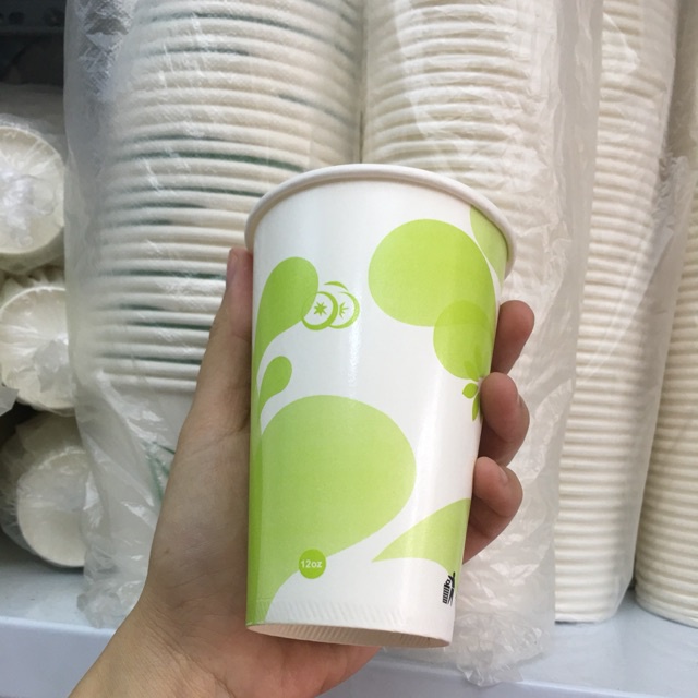 50 cốc giấy dùng 1 lần 350ml, ly giấy 12oz uống nước, cà phê | Shopee Việt Nam