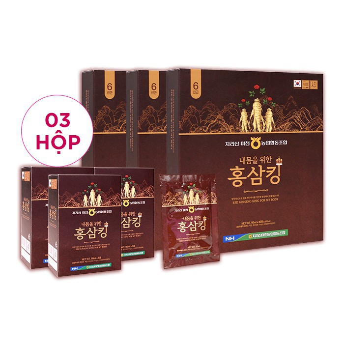 Bộ 3 Hộp Nước Hồng Sâm Vua Hàn Quốc (Korea Red Gingsen King of My Body ...