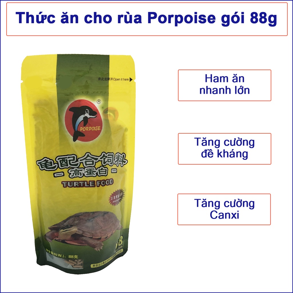 Thức ăn chuyên dụng cho rùa cảnh nhãn hiệu Porpoise gói 88g (giúp rùa ...